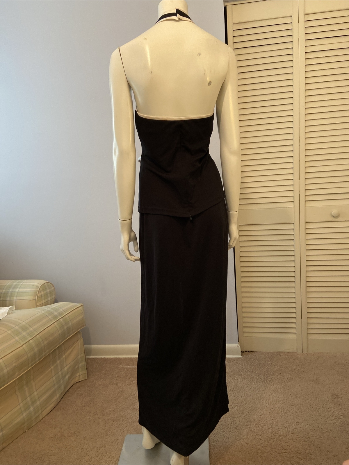 Jupe haut vintage CHIC JOSEPH RIBKOFF 2 pièces noire avec fente ...