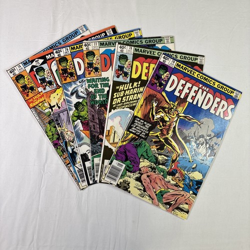 The Defenders Lot of (6) 1979-80 .40 Marvel Comic Books. #74,75,77,78 ...