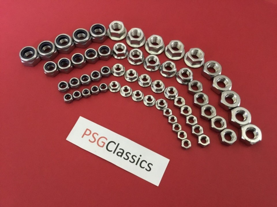 60 Pcs Assorted Universal Stainless Steel Nuts M4 M5 M6 M8 Benelli TNT ...