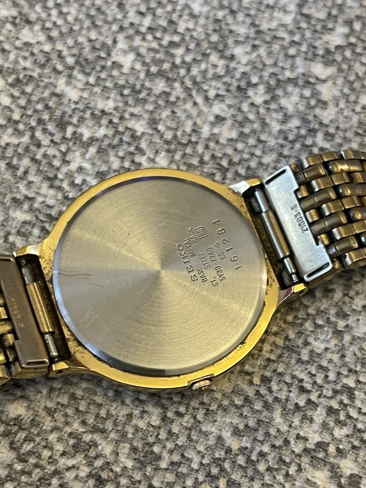 SEIKO 5Y39-7240 ES Men’s Watch Quartz 90'S Vintage Gold Tone Bracelet ...