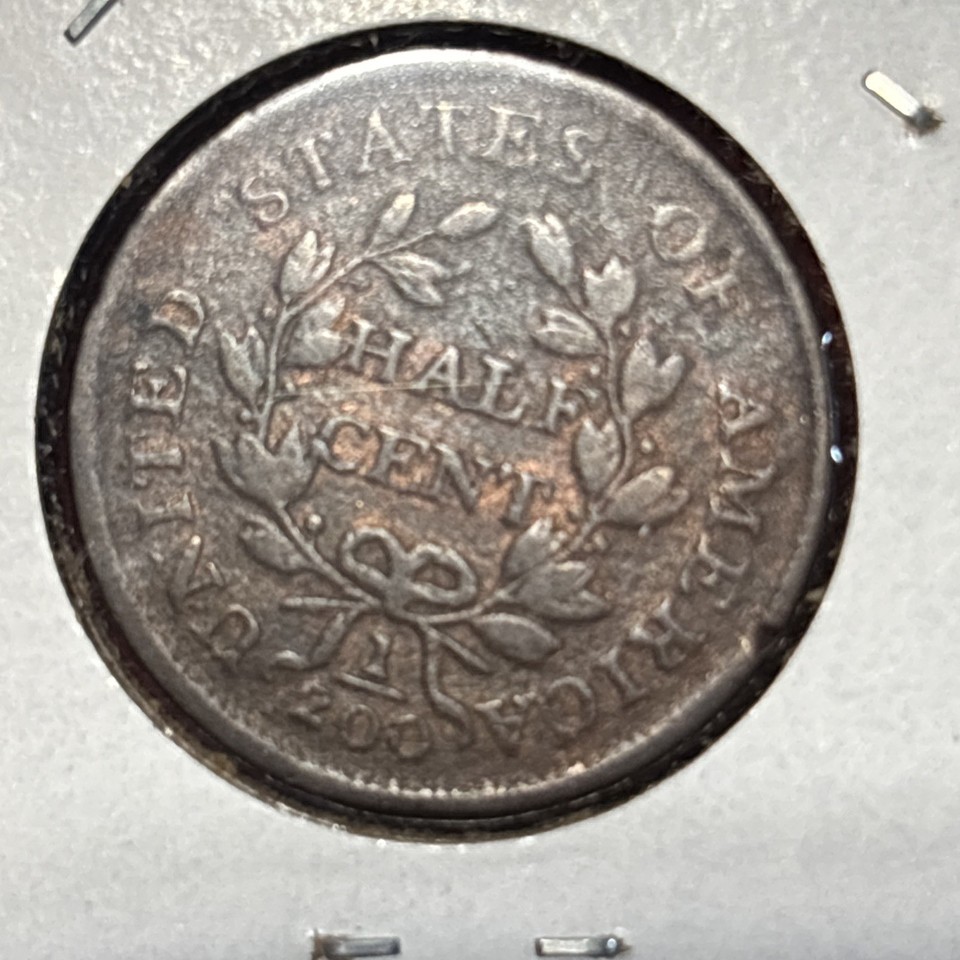1804 Draped Bust Half Cent 1/2C. Crosslet 4 with Stems Nice Detail Sly ...
