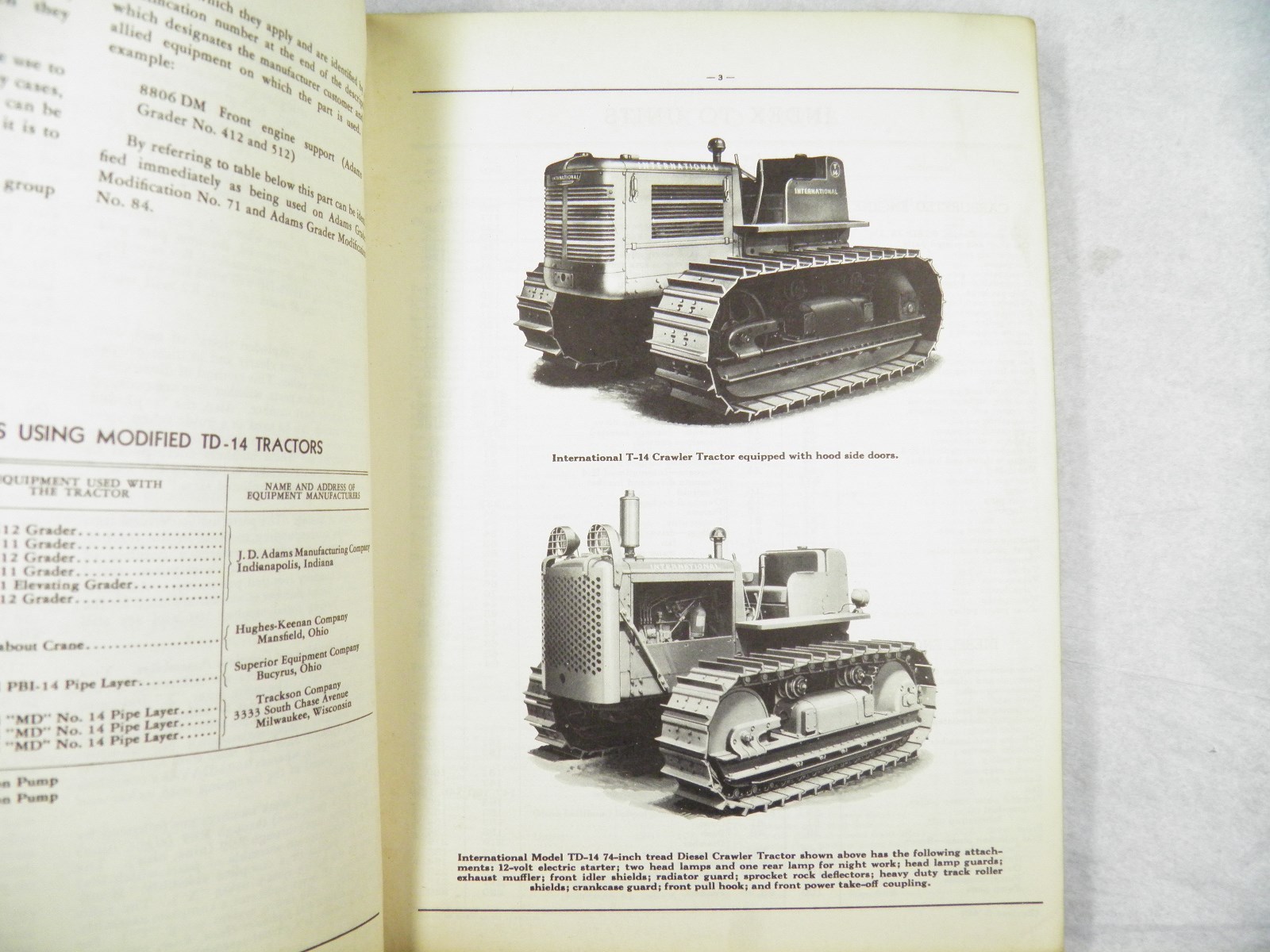 IH INTERNATIONAL T-14 TD-14 T14 TD14 CRAWLER DOZER PARTS MANUAL TC-25B ...