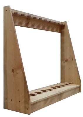 Light Rustic Traditional Wooden Vertical Gun Rack 12 Place Long Gun ...