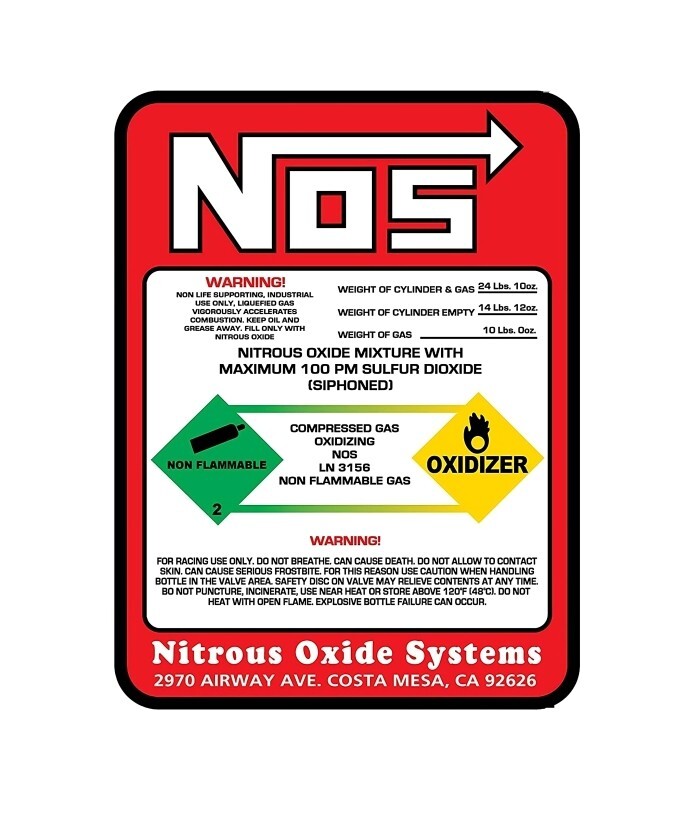 Nos Nitrous Logo Decals_Unlimited Safety Decal Unlimited Nitrous Oxide