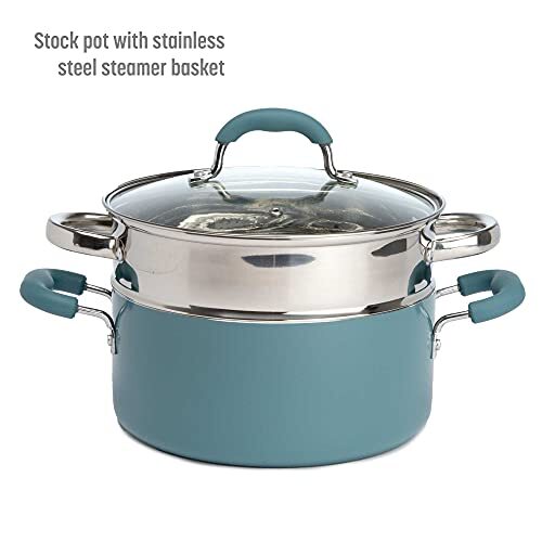 Goodful Premium Nonstick Pots and Pans Set, Diamond Reinforced Non ...