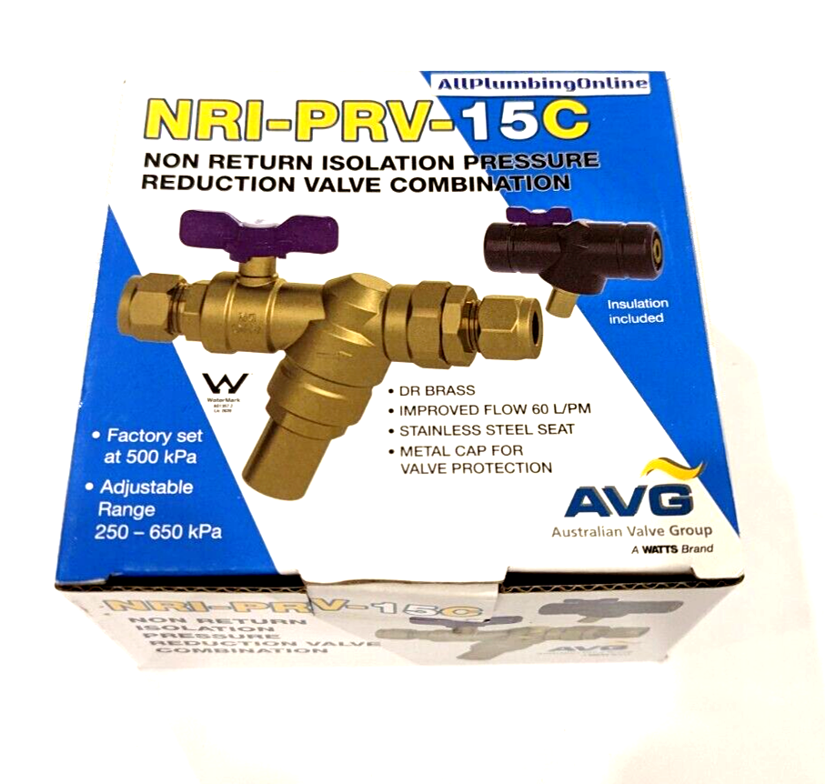 AVG NRI-PRV-15C 15mm ½" Non Return Isolation Pressure Reducing Combo ...