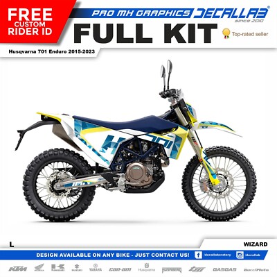HUSQVARNA 701 Enduro 2015-2023 MX Sticker Graphics Kit WHITE CHROME ...