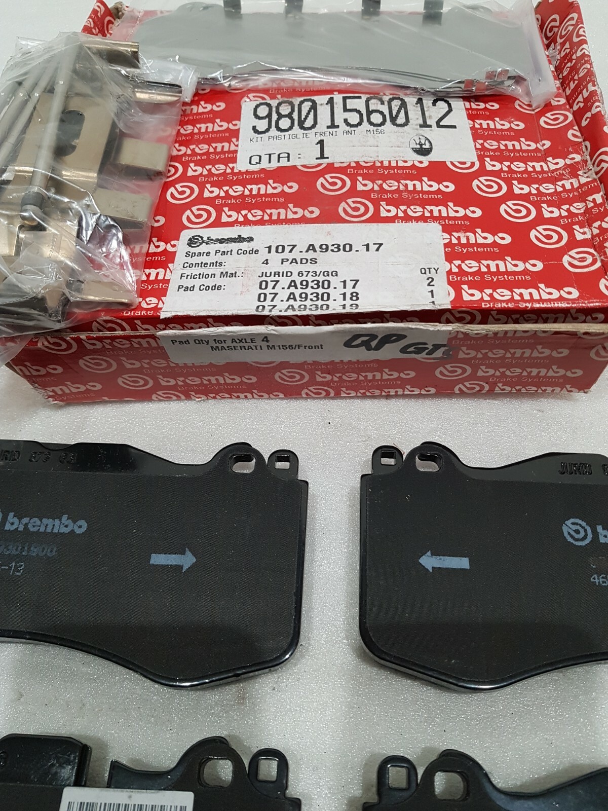 Maserati Quattroporte GTS M156 vorne bremsbeläge front brake pads ...