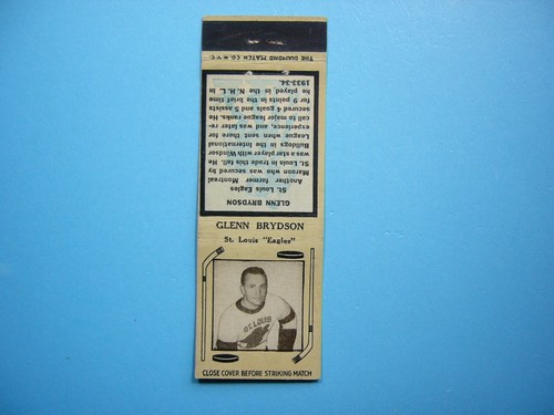 1935/36 DIAMOND TAN TYPE 1 MATCHBOOK GLENN BRYDSON ST. LOUIS EAGLES ...