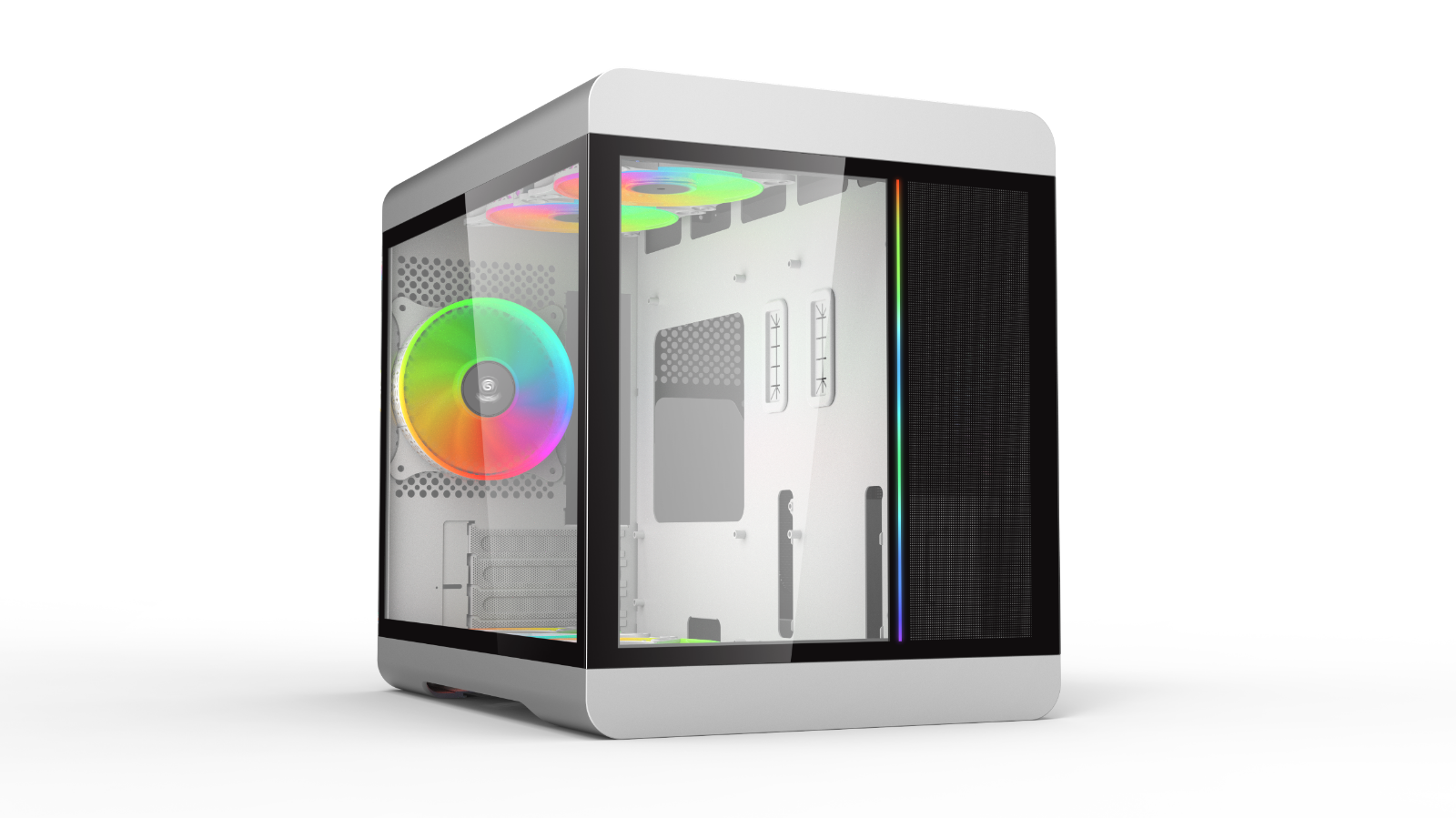 PC Gaming Office Case- iONZ KZ-36T Arc, M-ATX with Anodised Aluminium ...