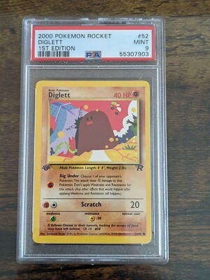 2000 Pokemon Team Rocket 1st Edition Diglett PSA 9 MINT 52/82 | eBay