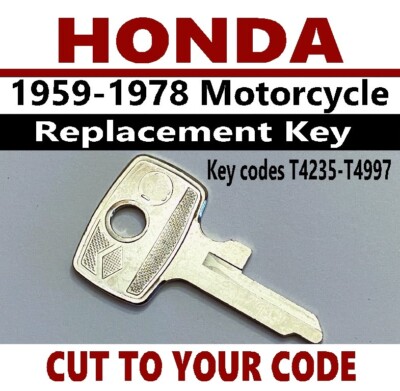 1959-1978 Honda Motorcycles Cut to Code Key T series Codes T4235-T4997 ...