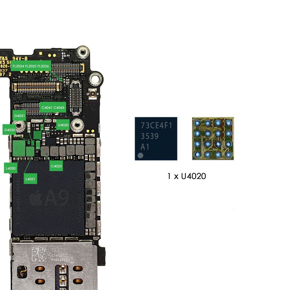 For iPhone 6s & iPhone 6s Plus Backlight Repair IC Coil Diode & Filters ...