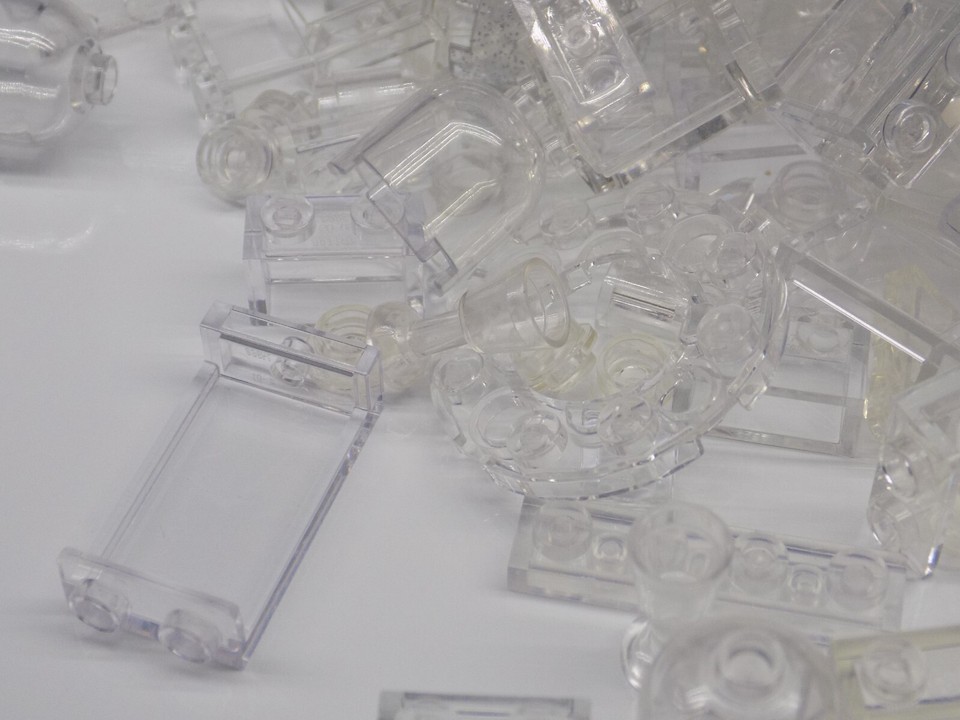 LEGO 250 pc Lot TRANSLUCENT CLEAR BUILDING Parts n PIECES {WASHED} | eBay