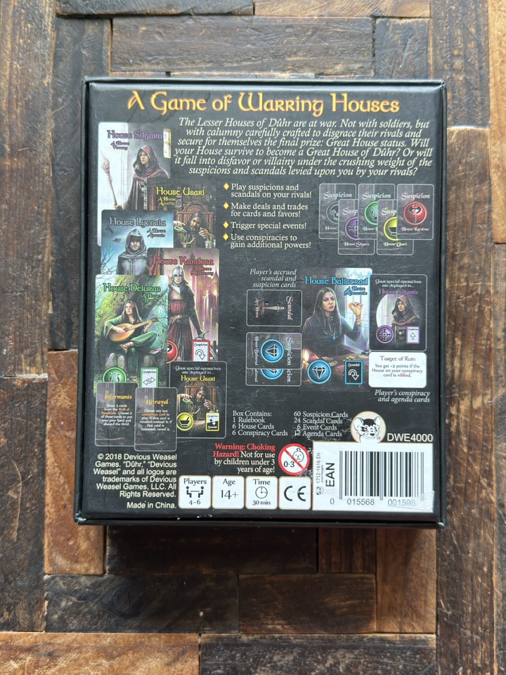 Devious Weasel Boardgame Duhr - The Lesser Houses Box Social Combat ...