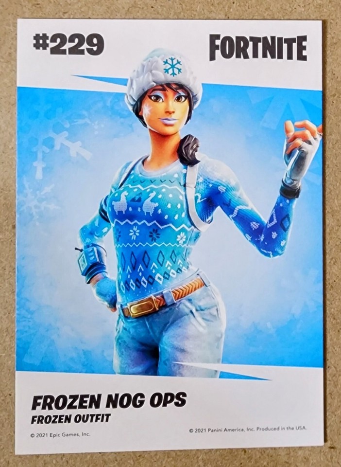 2021 Fortnite Series 3 Frozen Nog Ops #229 Frozen Outfit USA Base Non ...