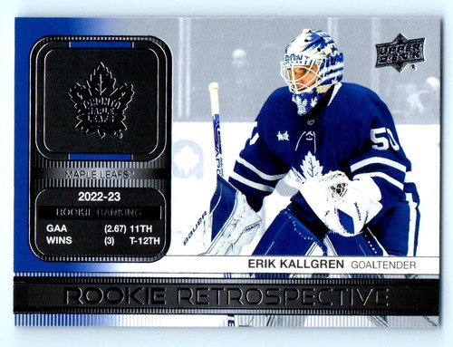2023-24 Upper Deck Series 1 Hockey Erik Kallgren #RR-13 Rookie ...