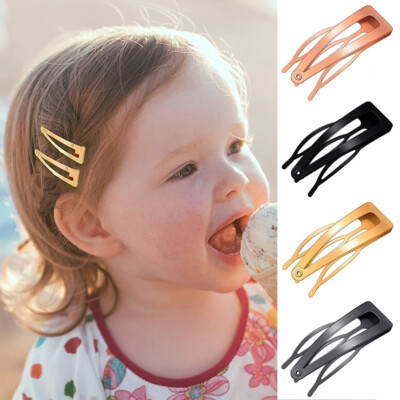 1x Double-grip Hair Side Clip Metal BB Snap Barrettes Women Girl Hair ...