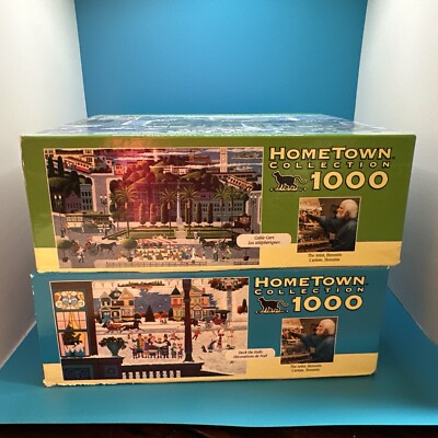 TWO Hometown Collection 1000 Pc Puzzles 100% Complete 72348092009| eBay