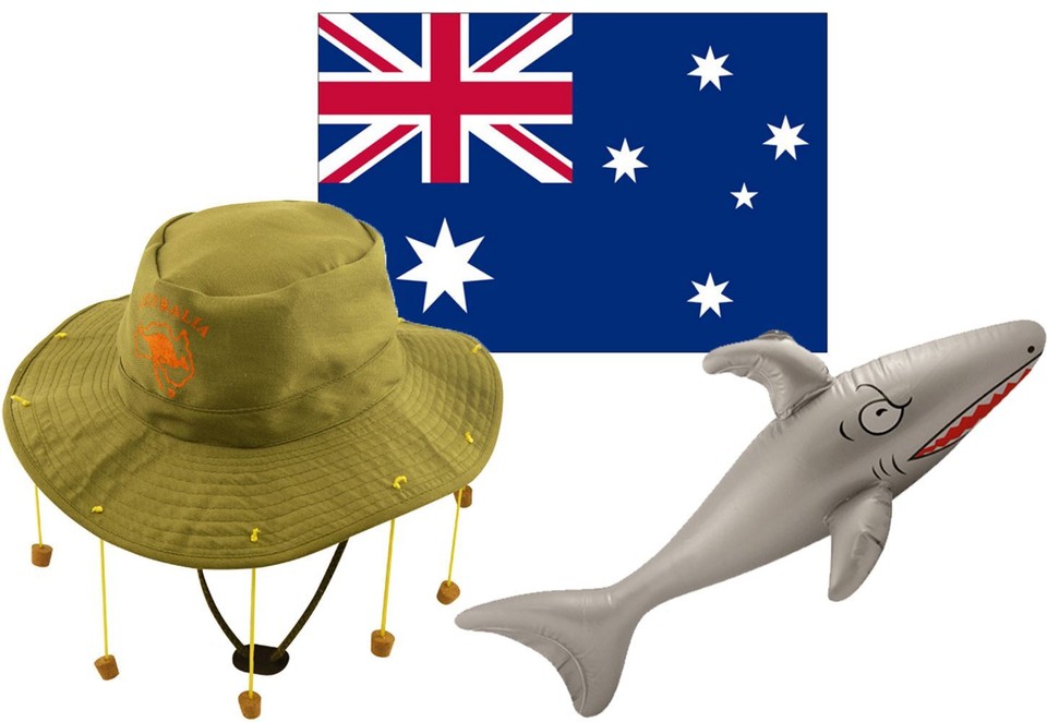 AUSTRALIAN AUSTRALIA DAY FANCY DRESS DECORATION PARTY SET FLAG HAT ...