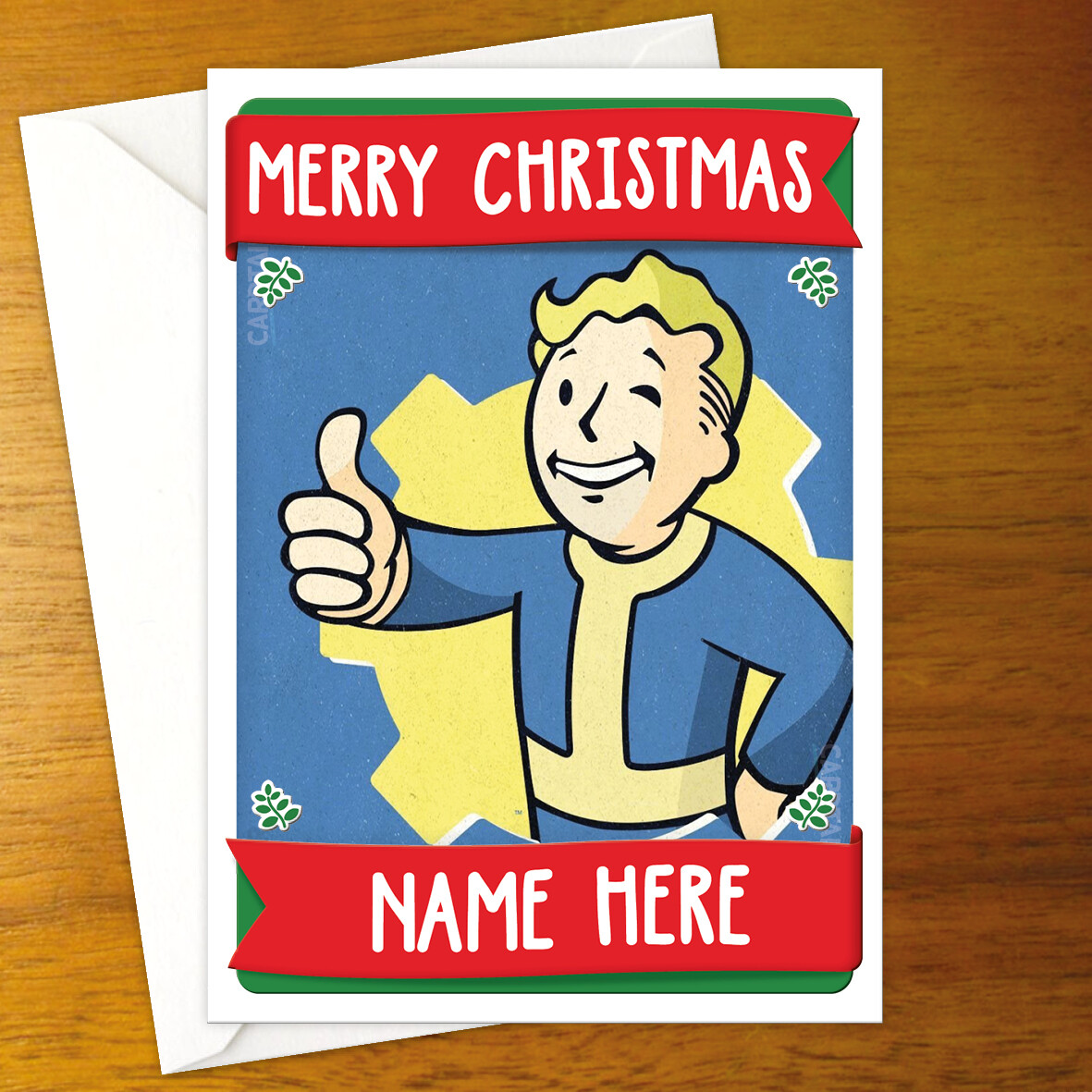 FALLOUT Personalised CHRISTMAS Card - personalized xmas holidays pip ...