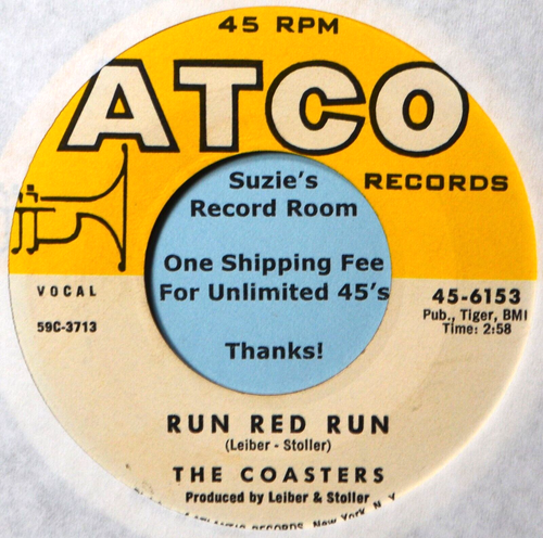 Coasters Run Red Run / What About us Rock R&B Teen Oldies 45 7" Vinyl ...