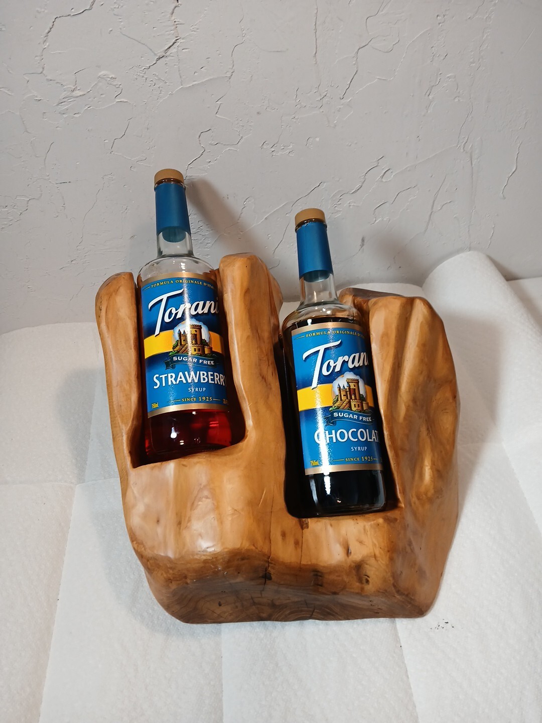 Solid Hand Made Wooden Wood Wine 2 Bottle Rack by Sticks N Stones | eBay