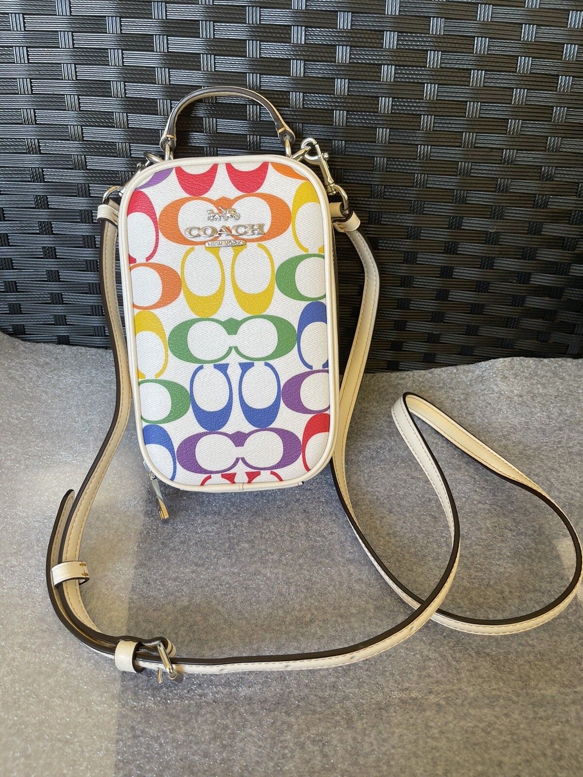 NWT Coach Pride Eva Phone Crossbody In Rainbow Signature Canvas ...