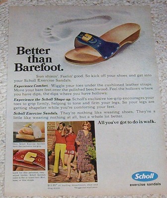1972 print ad page - Scholl Exercise sandals Girls shoes vintage ADVERT ...