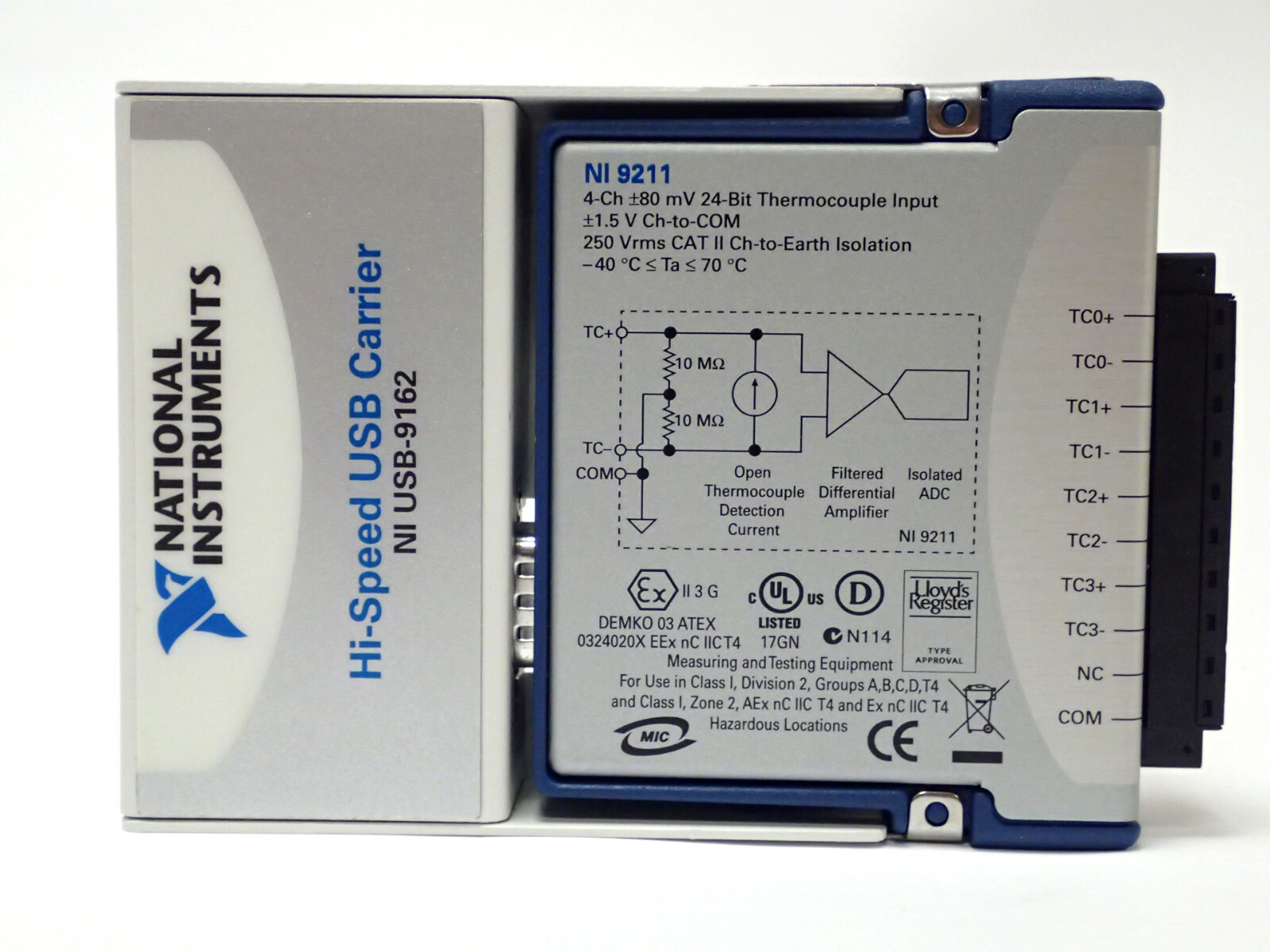 NATIONAL INSTRUMENTS USB-9162 CompactDAQ CHASSIS w NI 9211 TEMP INPUT ...