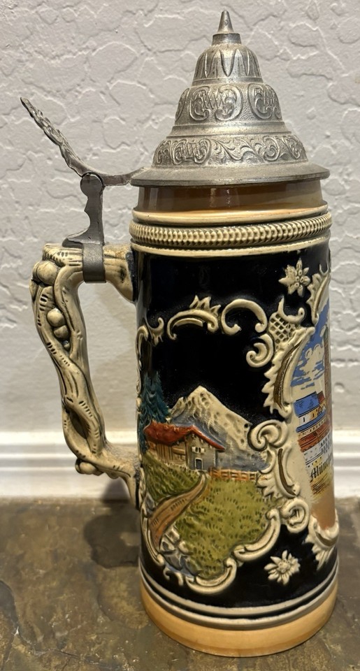 Vintage German Beer Stein Munchen Frauenkirche u Rathaus-Ex Condition ...