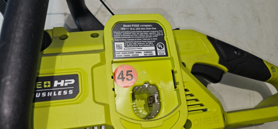 RYOBI P2502 18V ONE+ HP Brushless 10" Chainsaw - No Chain | eBay