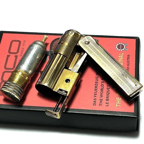 Imco Flint Super Brass Antique Gold Plain Pattern Oil Lighter Japan | eBay