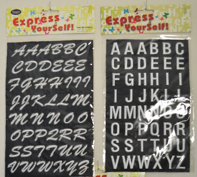 Applique- Iron On - Embroidered Script or Block Letters - White w ...