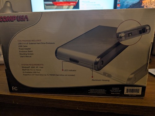 CompUsa 3.5”External Hard Drive Enclosure USB 2.0 New | eBay
