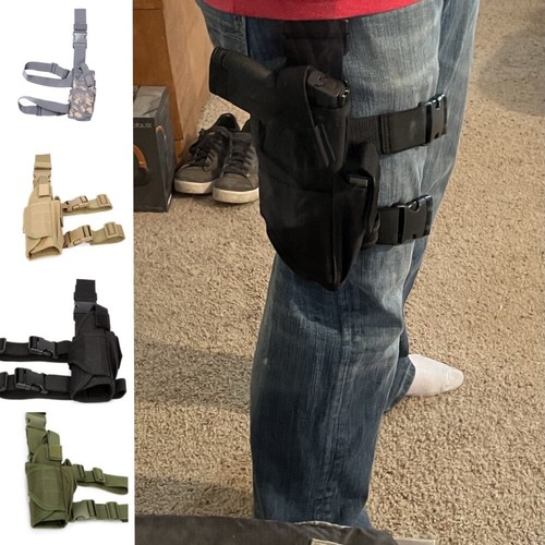 Universal Drop Leg Gun Holster Left Right Handed Tactical Pistol Pouch ...