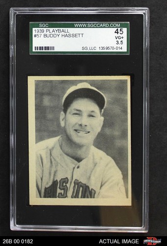 1939 Play Ball #57 Buddy Hassett Bees SGC 3.5 - VG+ | eBay