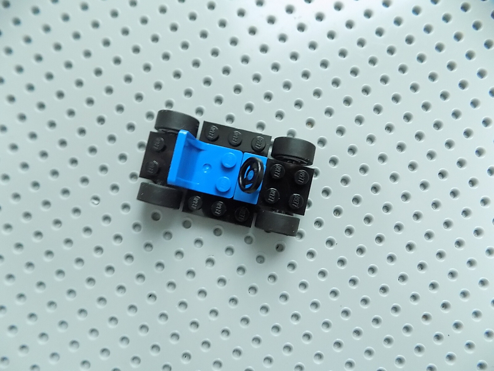 1 Lego Vehicle, Base 4 x 7 x 2/3 with Wheels Chair and Steering pick ...