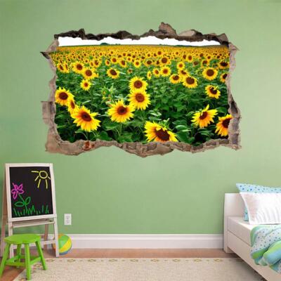 Sunflower Field Smashed Wall Decal Graphic Wall Sticker Art Mural ...