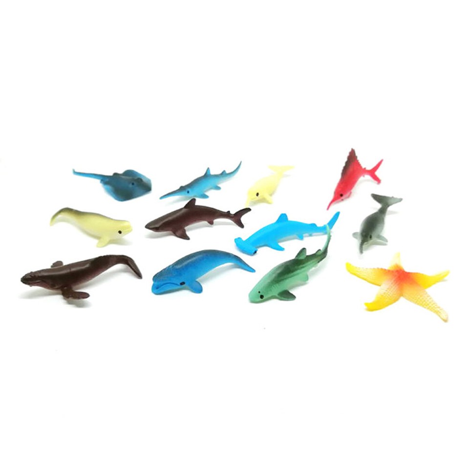 12 Pcs Plastic Fish Model Kids Educational Toys Fish Toys Tropical Fish ...