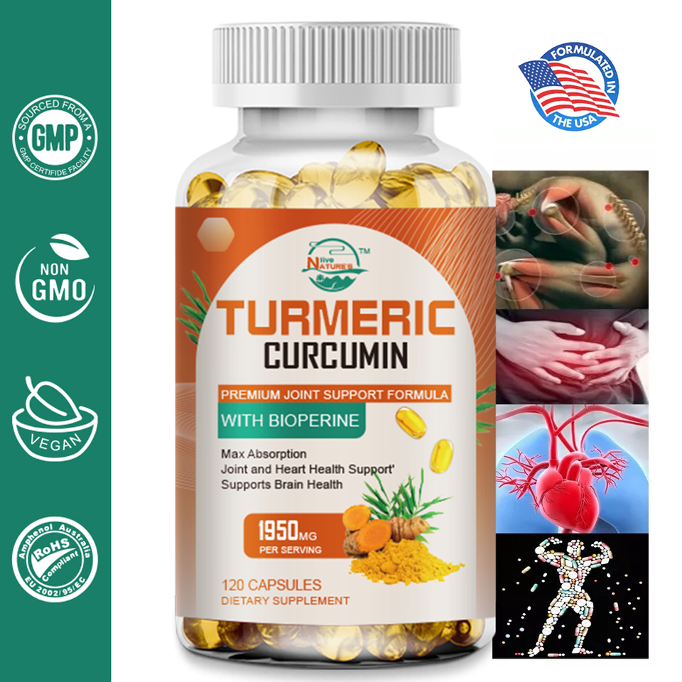 Turmeric Curcumin with Bioperine 1950mg High Absorption Triple Strength ...