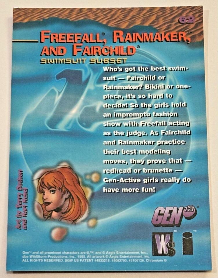 1995 GEN 13 FREEFALL, RAINMAKER & FAIRCHILD #62 by WILDSTORM CHROME ...
