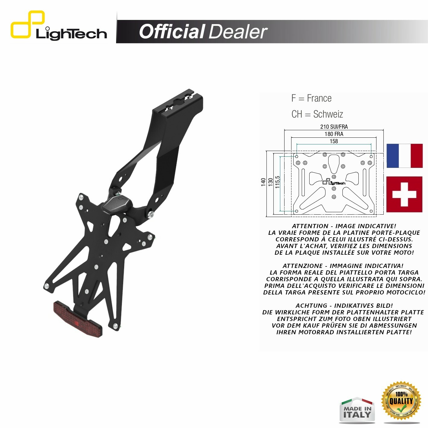 LIGHTECH Set License Plate Holder Adjustable KTARDU104A2 | eBay