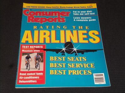 1995 JUNE CONSUMER REPORTS MAGAZINE - RATING THE AIRLINES COVER - O ...