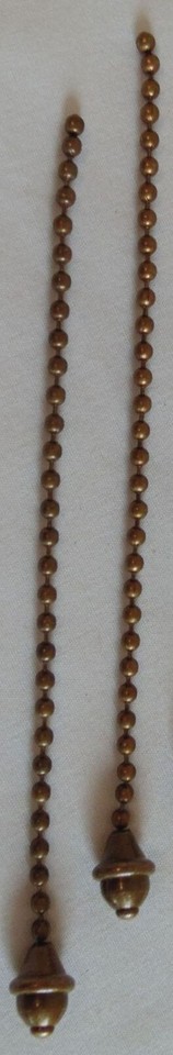 2 BRONZE BRASS HUBBELL TYPE ACORN PULL CHAINS for HANDEL TIFFANY B & H ...