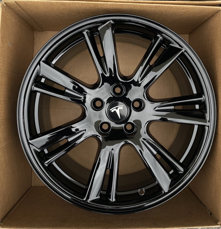 19" Tesla Model S OEM Tempest Wheels 148628500A, New Gloss Black ...