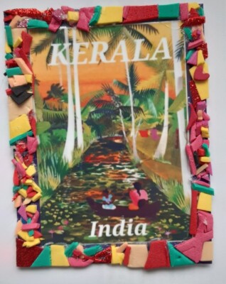 Kerala India Souvenir Fridge Magnet handmade ( mosaic ) 7x9 cm APPROX ...
