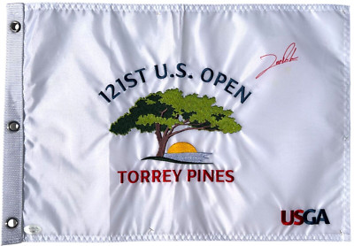 JON RAHM SIGNED AUTOGRAPHED 2021 US OPEN PIN FLAG TORREY PINES GOLF ...