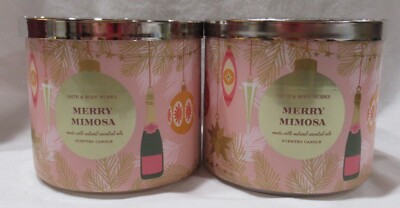 Bath & Body Works 3-wick Scented Candle Lot Set of 2 MERRY MIMOSA | eBay