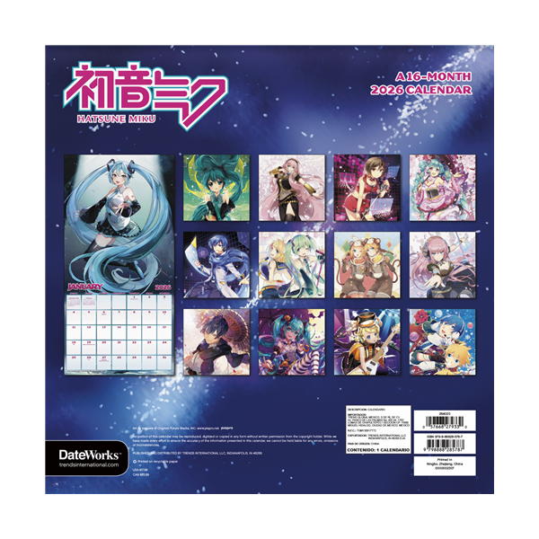 HATSUNE MIKU - 2026 WALL CALENDAR - BRAND NEW - 264020 | eBay Australia